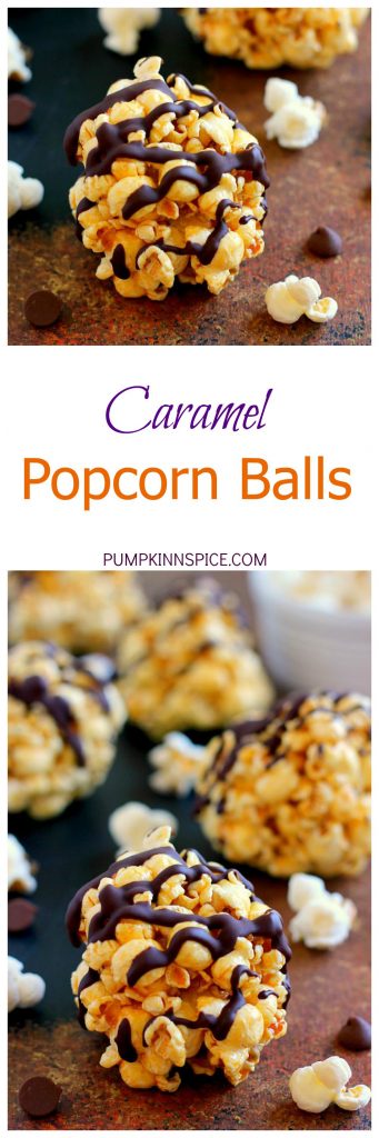 Caramel Popcorn Balls - Pumpkin 'N Spice