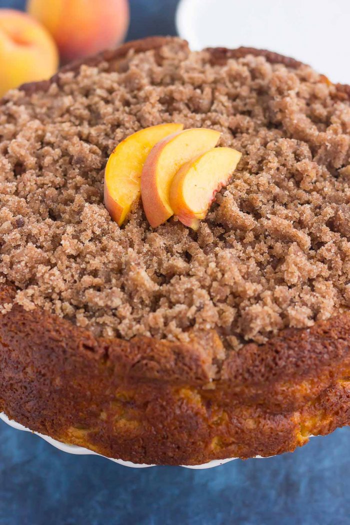 Fresh Peach Cake Recipe (+ Crumb Topping!) - Pumpkin 'N Spice