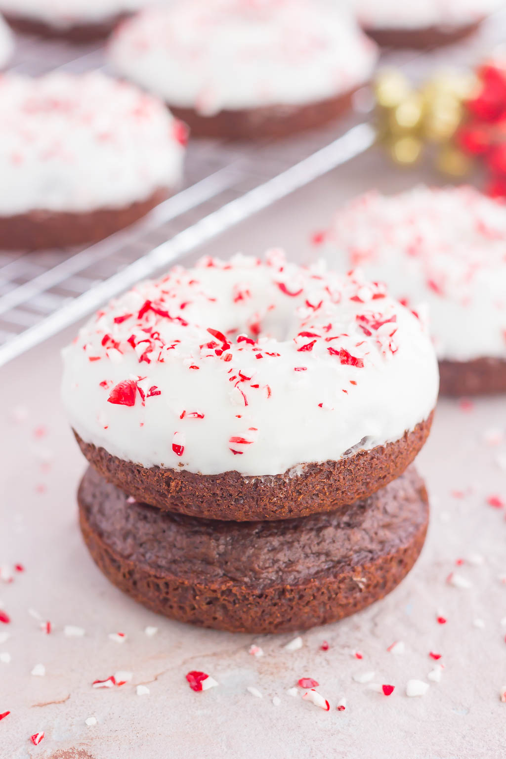 Peppermint Chocolate Iced Donuts - Pumpkin 'N Spice