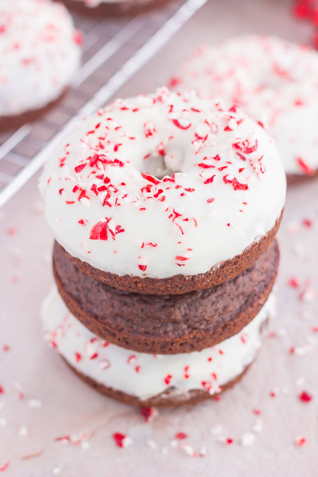 Peppermint Chocolate Iced Donuts - Pumpkin 'N Spice