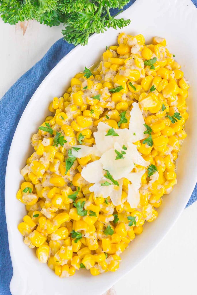 Garlic Parmesan Corn (Canned or Frozen Corn) - Pumpkin 'N Spice