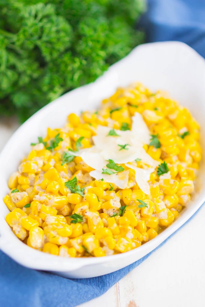 Garlic Parmesan Corn (Canned or Frozen Corn) - Pumpkin 'N Spice