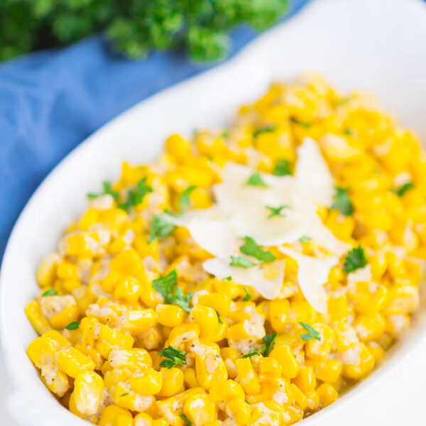 Garlic Parmesan Corn (Canned or Frozen Corn) - Pumpkin 'N Spice