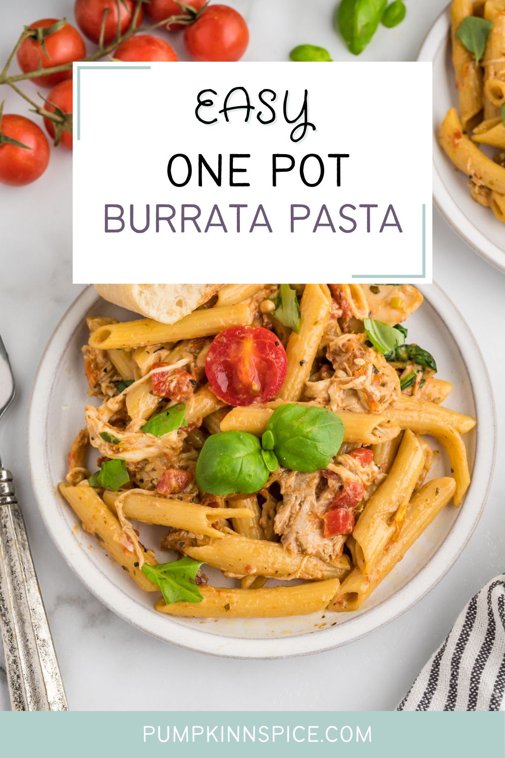 One Pot Burrata Pasta - Pumpkin 'N Spice