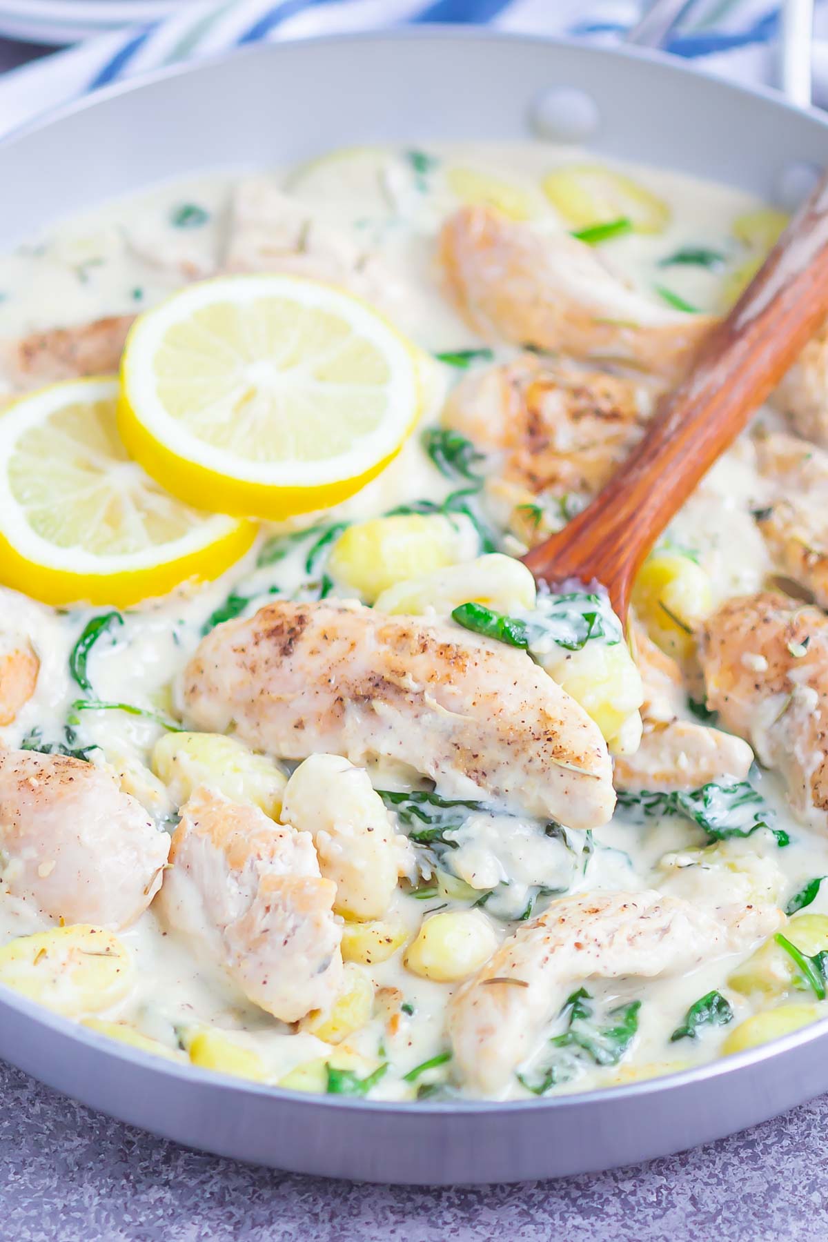One Pan Lemon Parm Chicken Gnocchi - Pumpkin 'N Spice