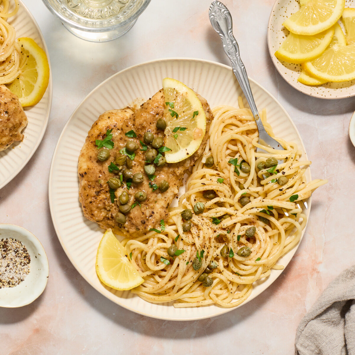 Garlic Chicken Piccata - Pumpkin 'N Spice